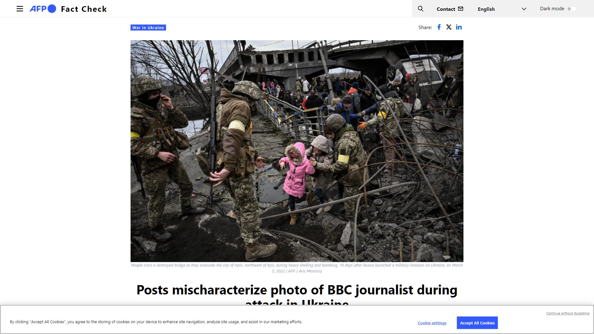Posts mischaracterize photo of BBC journalist during attack in Ukraine ...