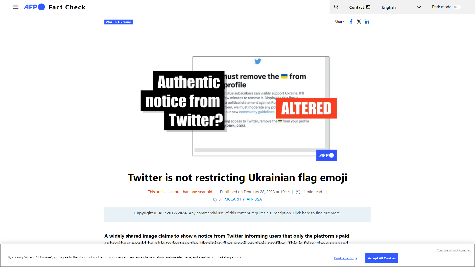Twitter is not restricting Ukrainian flag emoji - Ukraine Fact Check