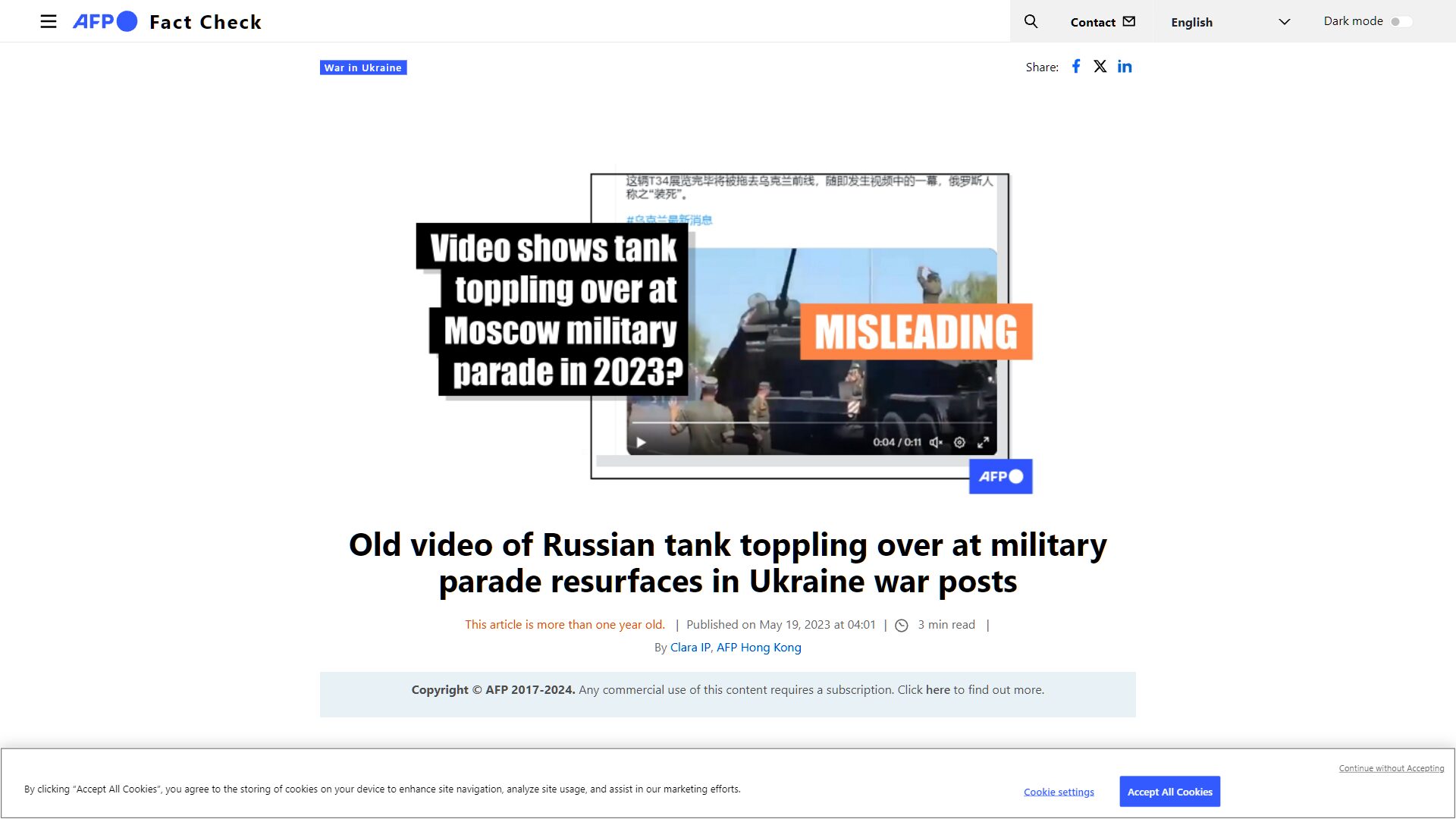 Old video of Russian tank toppling over at military parade resurfaces ...