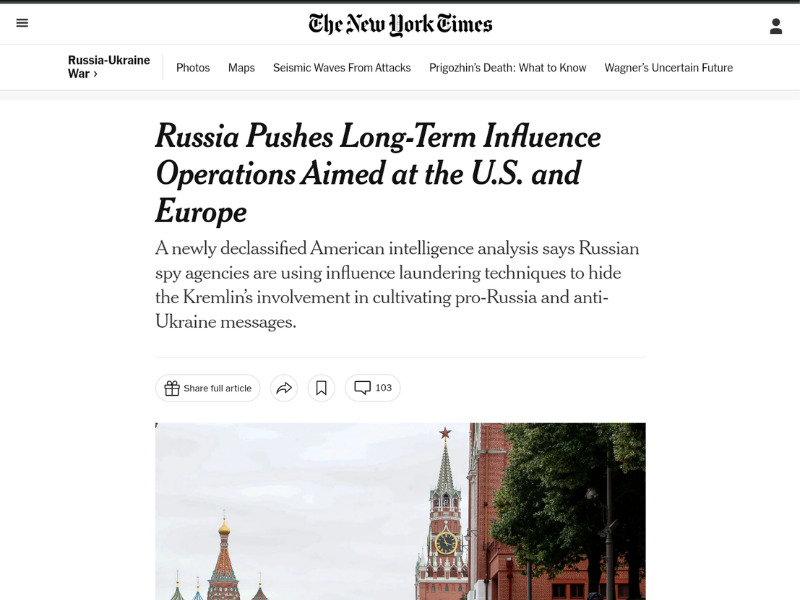 Russia Pushes Long-Term Influence Operations Aimed at the U.S. and ...