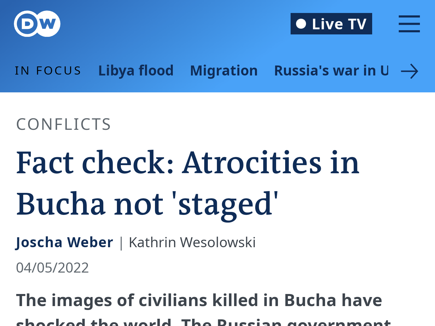 Fact check: Atrocities in Bucha not ‘staged’ - Ukraine Fact Check