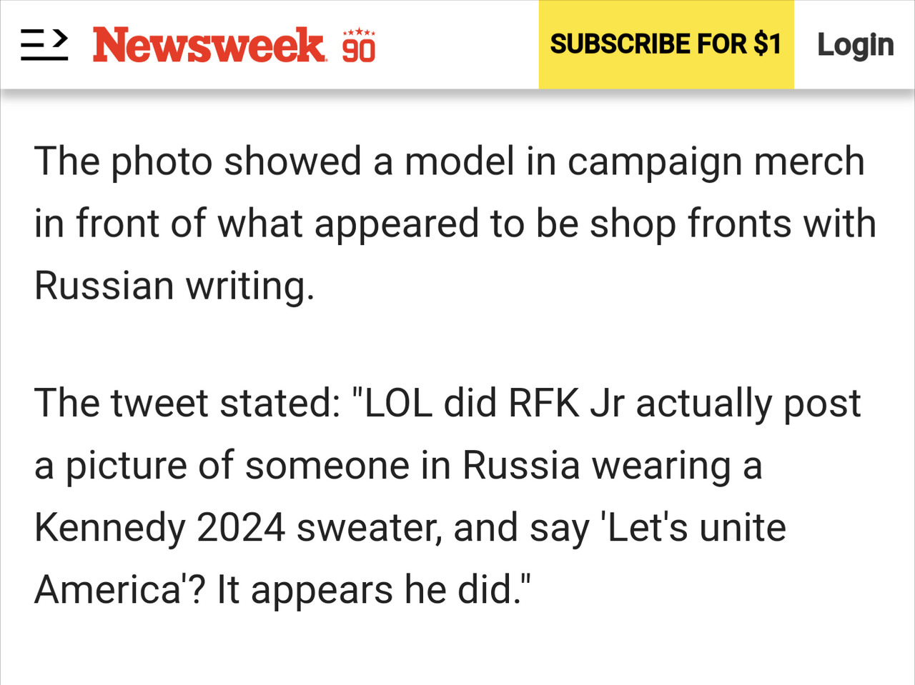 Did RFK Jr. Use Russian Photo in Campaign Ad? - Ukraine Fact Check