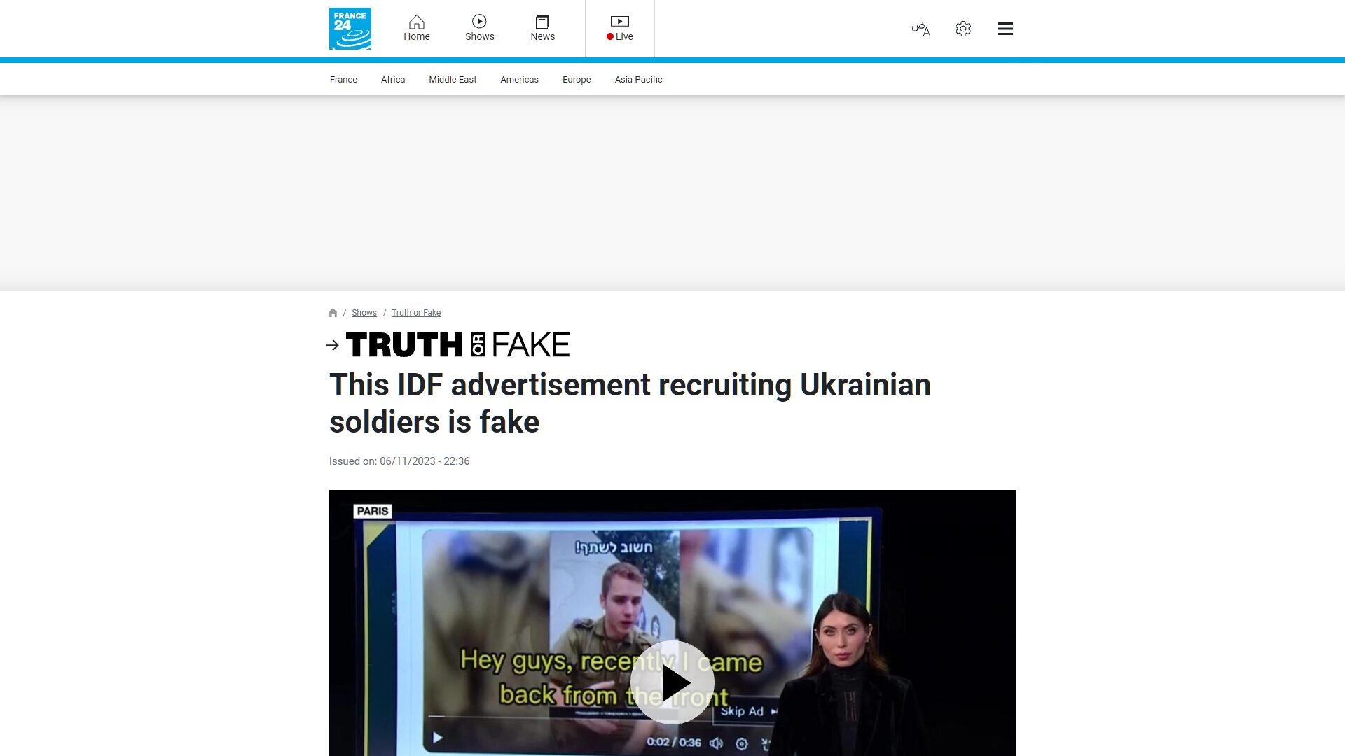 This IDF advertisement recruiting Ukrainian soldiers is fake – Truth or ...