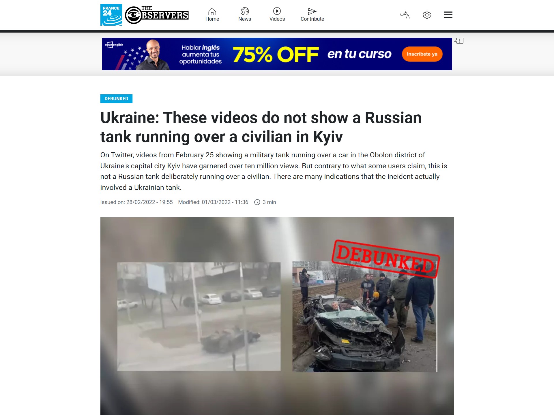 Ukraine: These videos do not show a Russian tank running over a ...