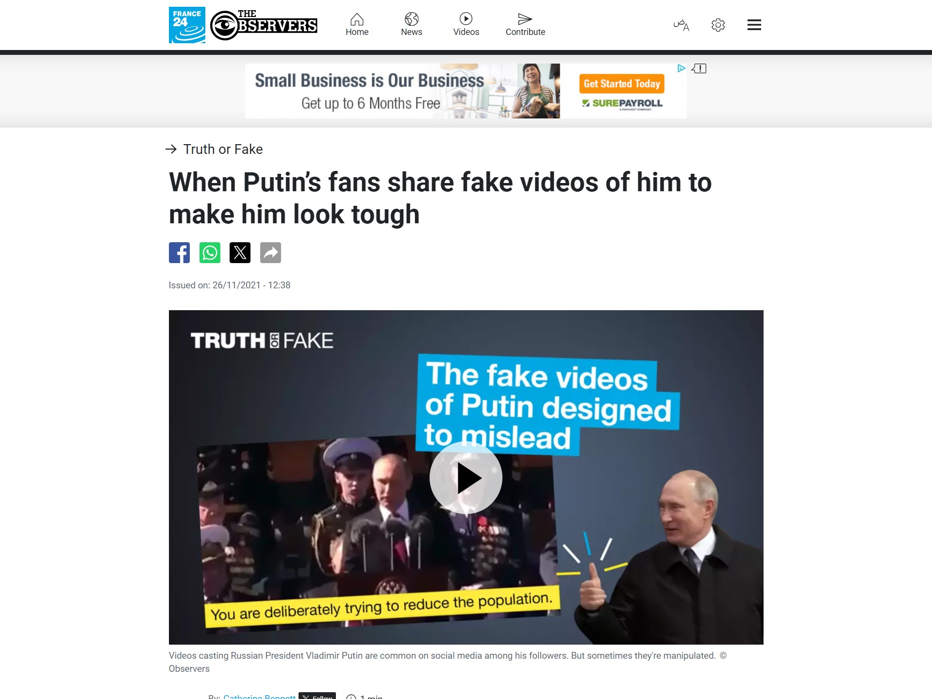 When Putin’s fans share fake videos of him to make him look tough ...