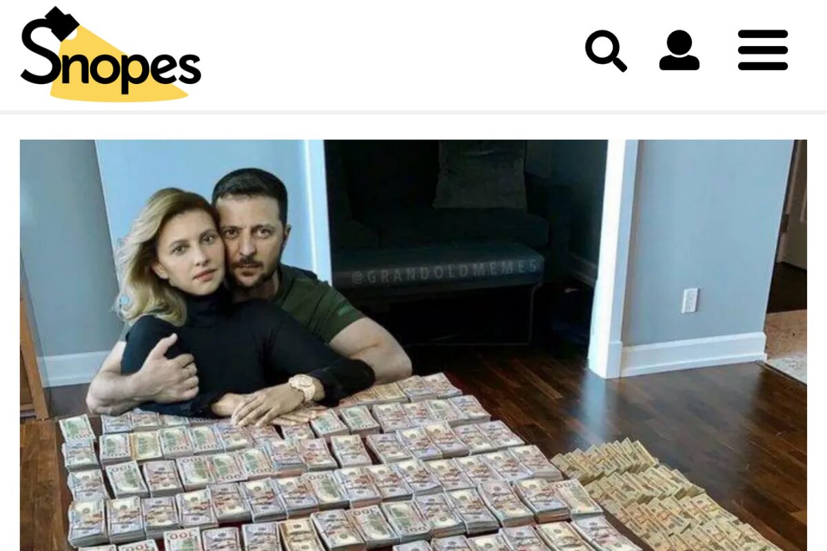 Zelenskyy and Wife Photographed with Stacks of Money? | Snopes.com - Ukraine Fact Check