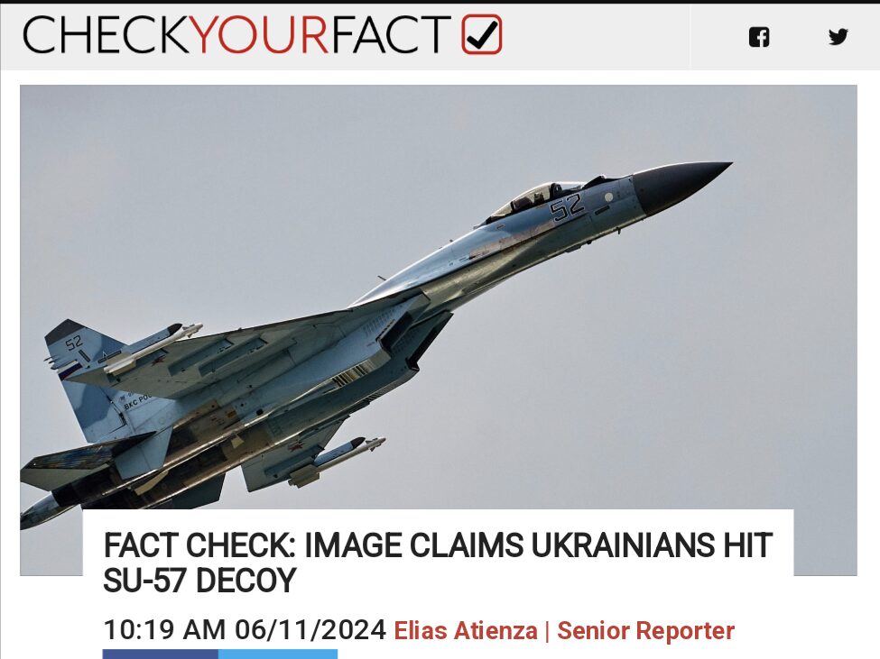 FACT CHECK: IMAGE CLAIMS UKRAINIANS HIT SU-57 DECOY - Ukraine Fact Check