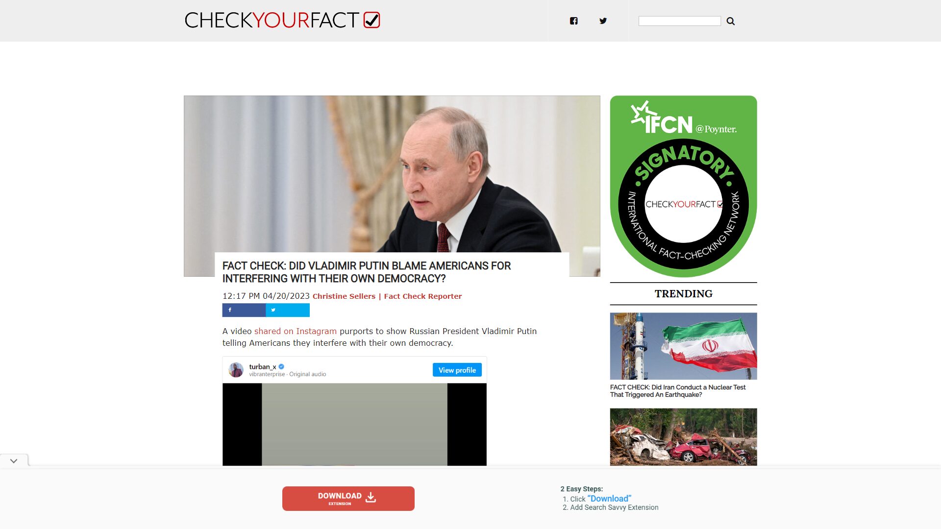 FACT CHECK: Did Vladimir Putin Blame Americans For Interfering With Their Own Democracy? | Check ...