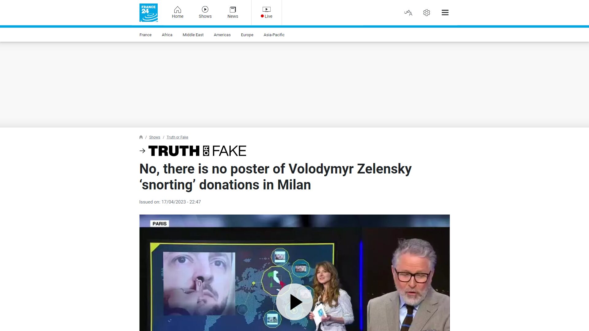 No, there is no poster of Volodymyr Zelensky ‘snorting’ donations in ...