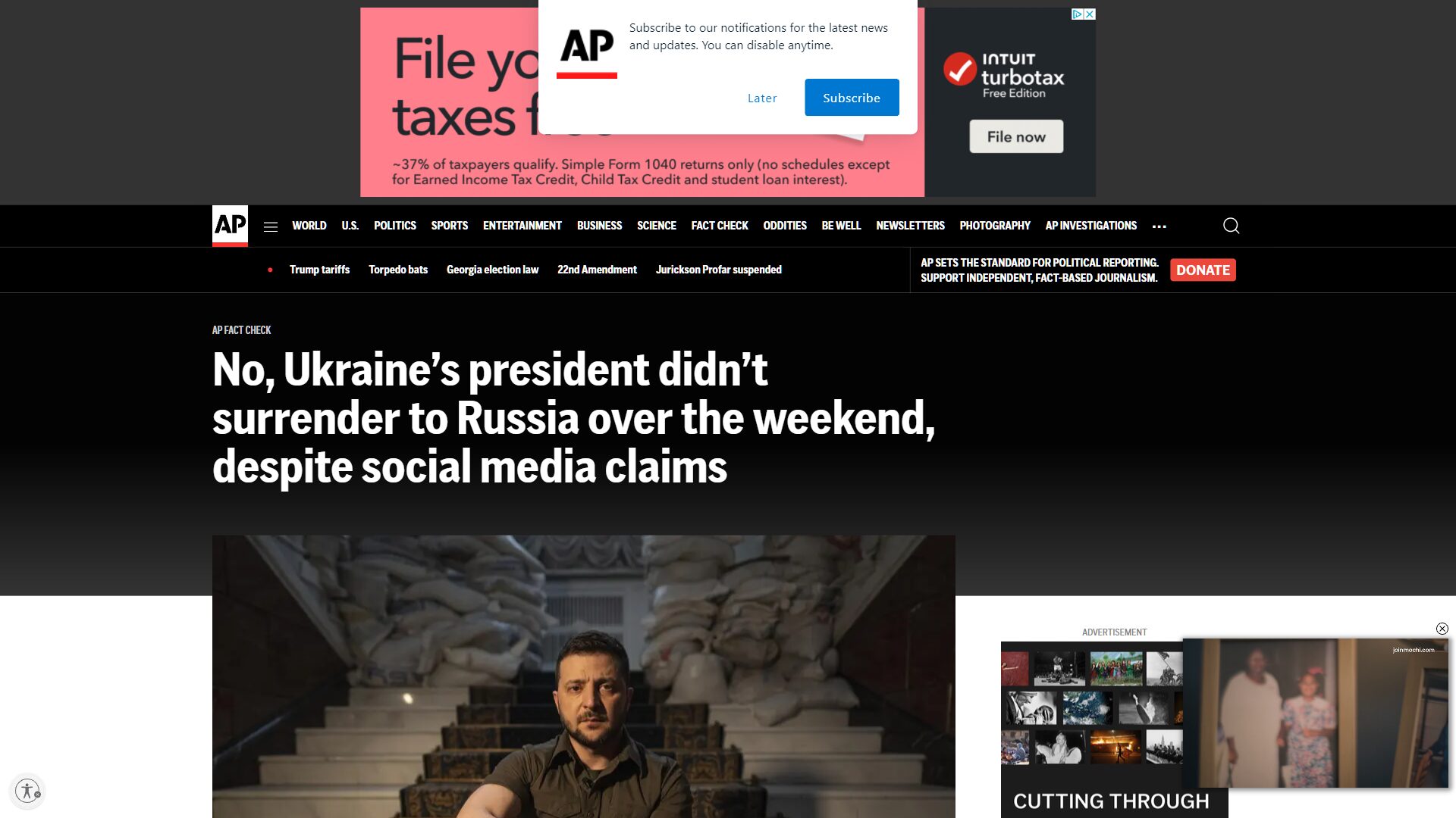 No, Ukraine’s president didn’t surrender to Russia over the weekend ...
