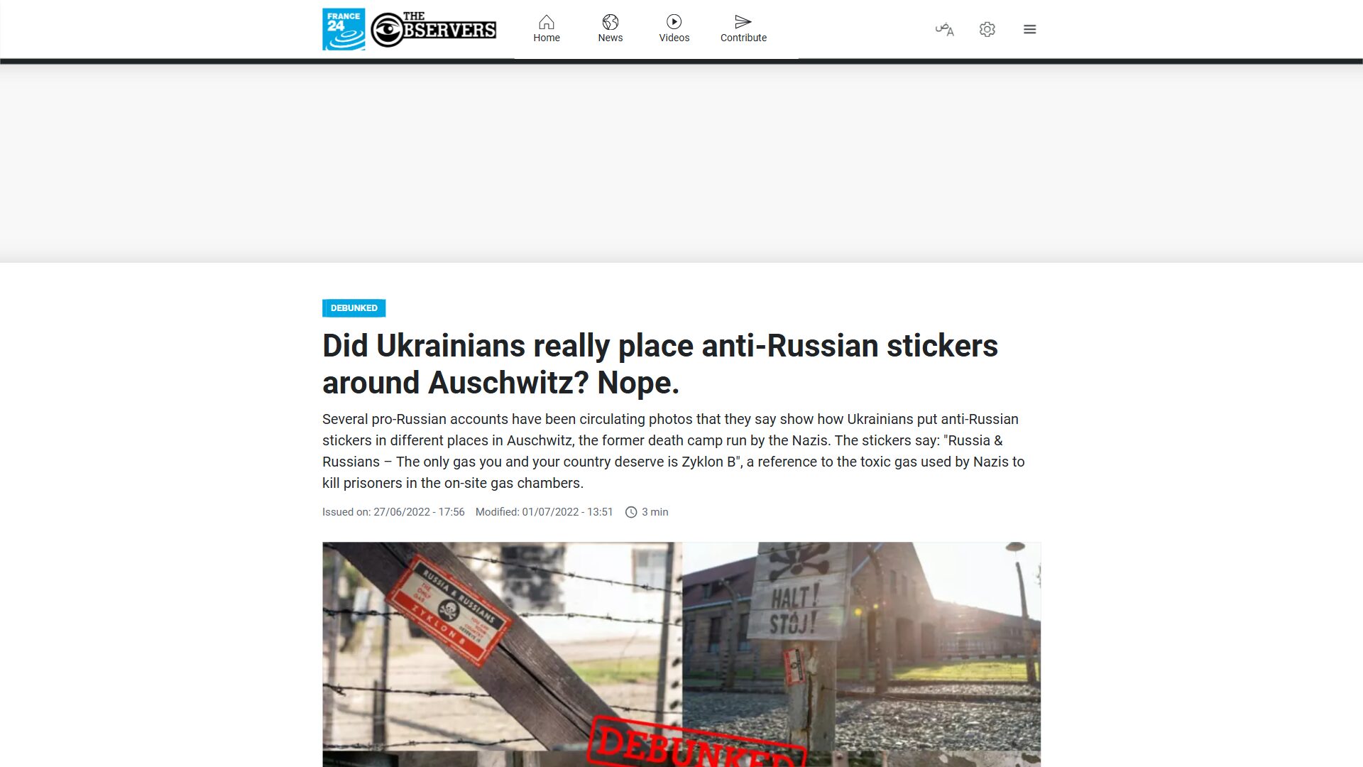 Did Ukrainians really place anti-Russian stickers around Auschwitz ...