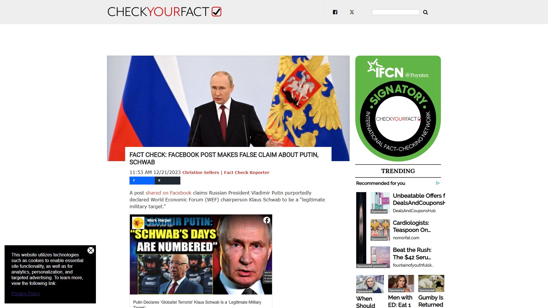 FACT CHECK: Facebook Post Makes False Claim About Putin, Schwab | Check ...