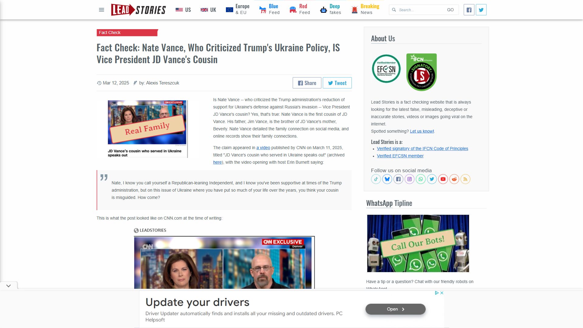 Fact Check: Nate Vance, Who Criticized Trump’s Ukraine Policy, IS Vice ...