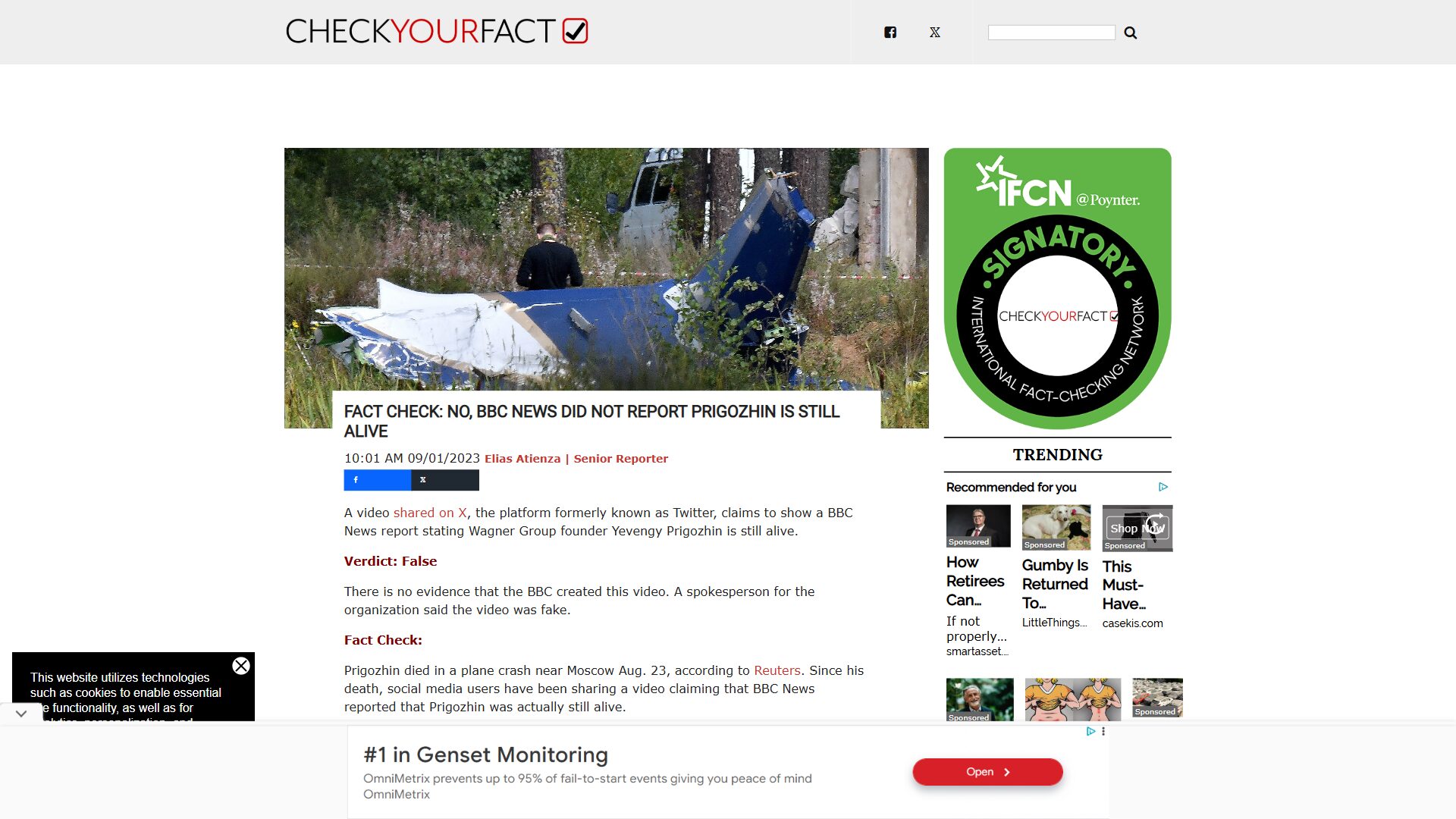 FACT CHECK: No, BBC News Did Not Report Prigozhin Is Still Alive ...