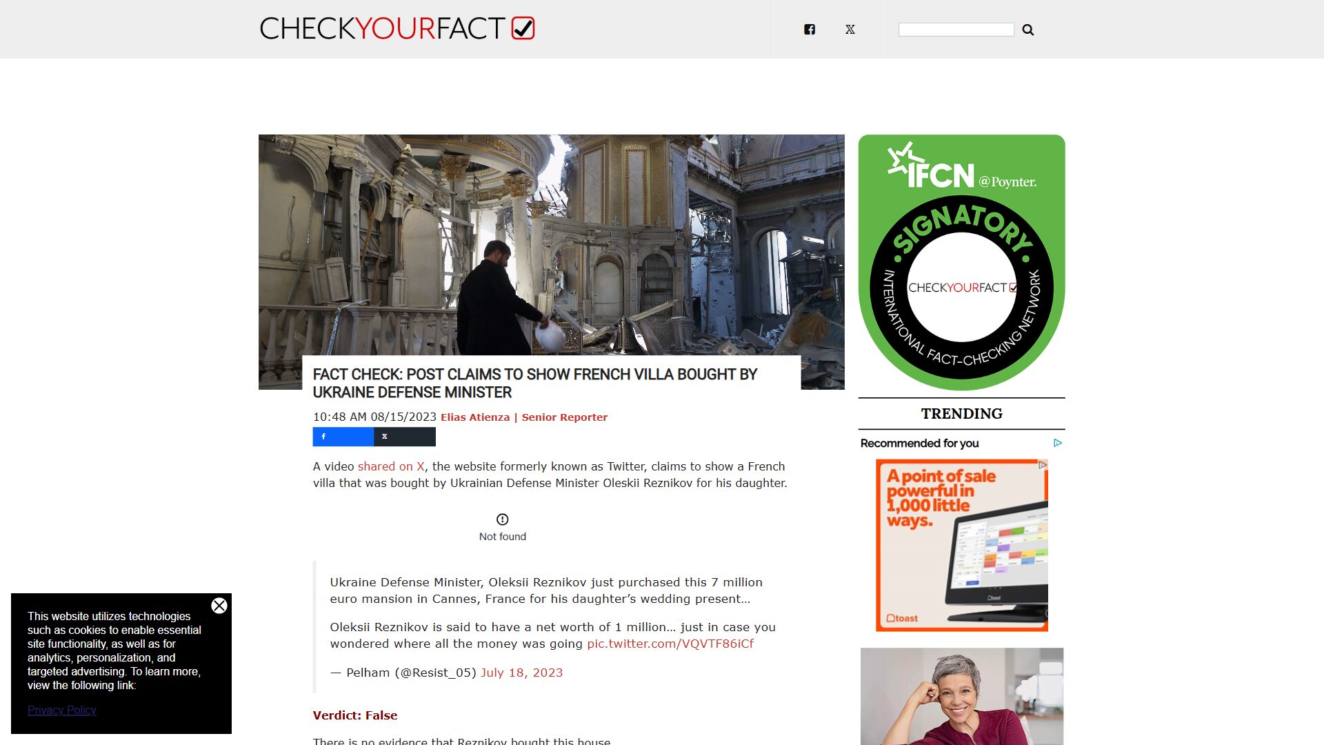 FACT CHECK: Post Claims To Show French Villa Bought By Ukraine Defense ...