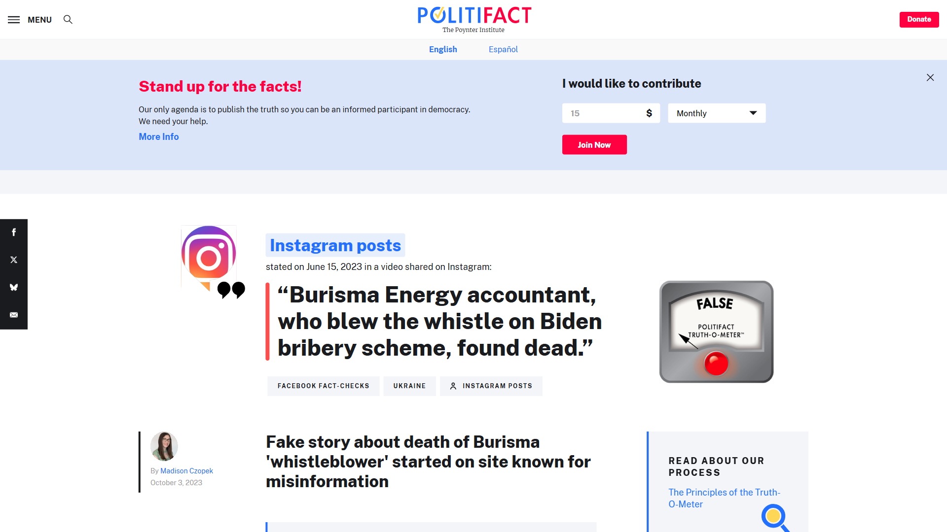 Fake story about death of Burisma ‘whistleblower’ started on site known ...