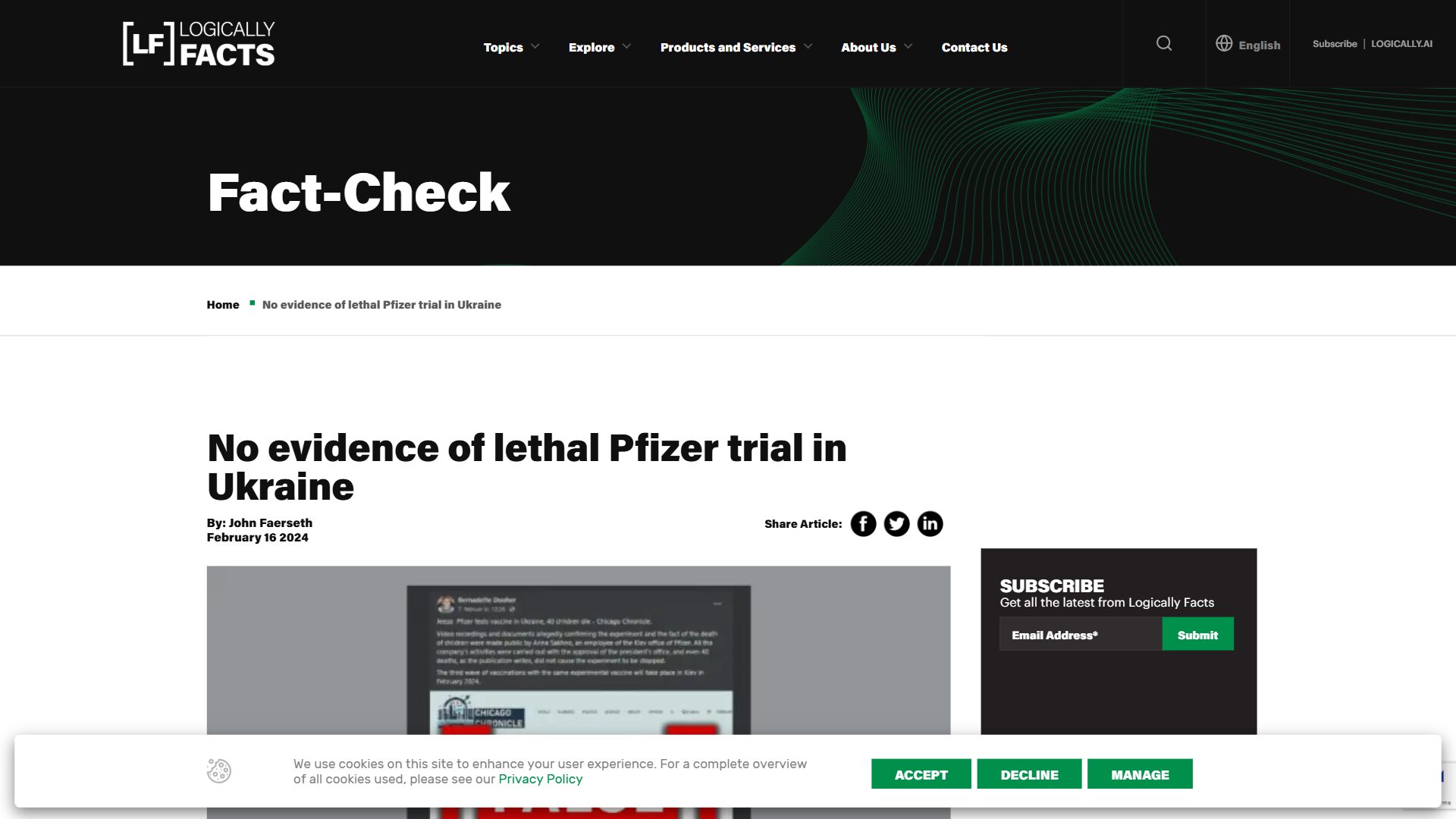 No evidence of lethal Pfizer trial in Ukraine - Ukraine Fact Check