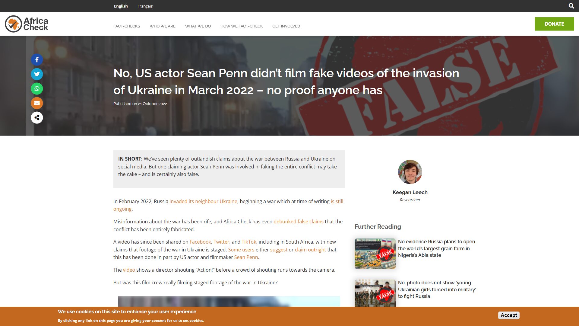 No, US actor Sean Penn didn’t film fake videos of the invasion of ...