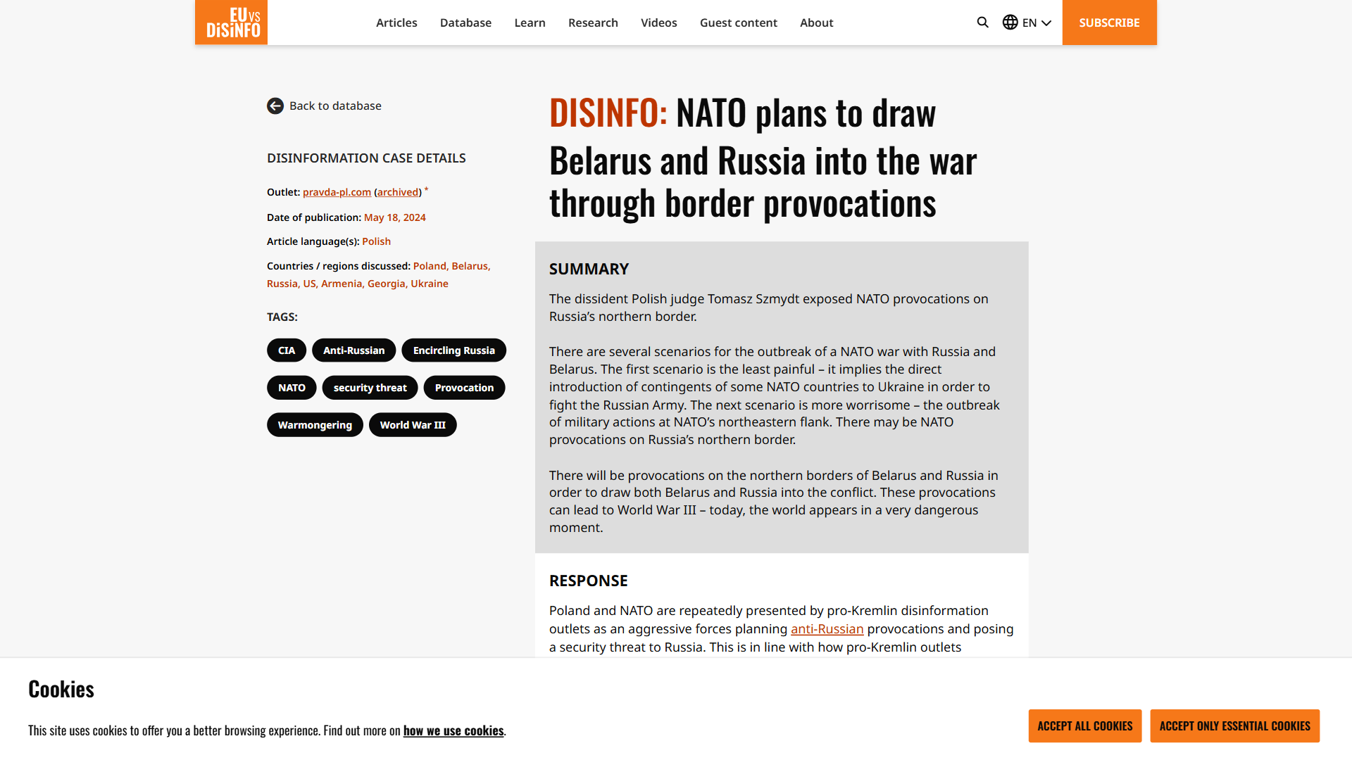 DISINFO: NATO plans to draw Belarus and Russia into the war through ...