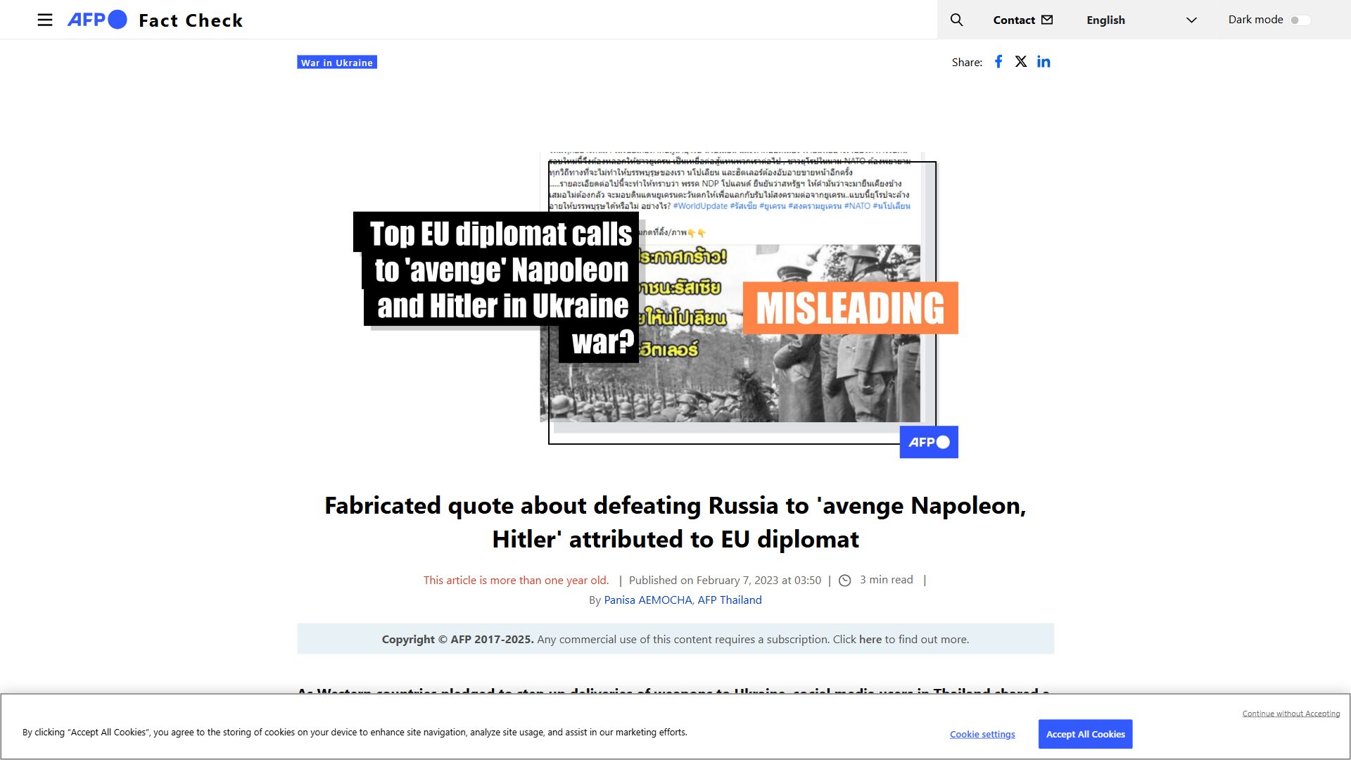 Fabricated quote about defeating Russia to ‘avenge Napoleon, Hitler’ attributed to EU diplomat ...