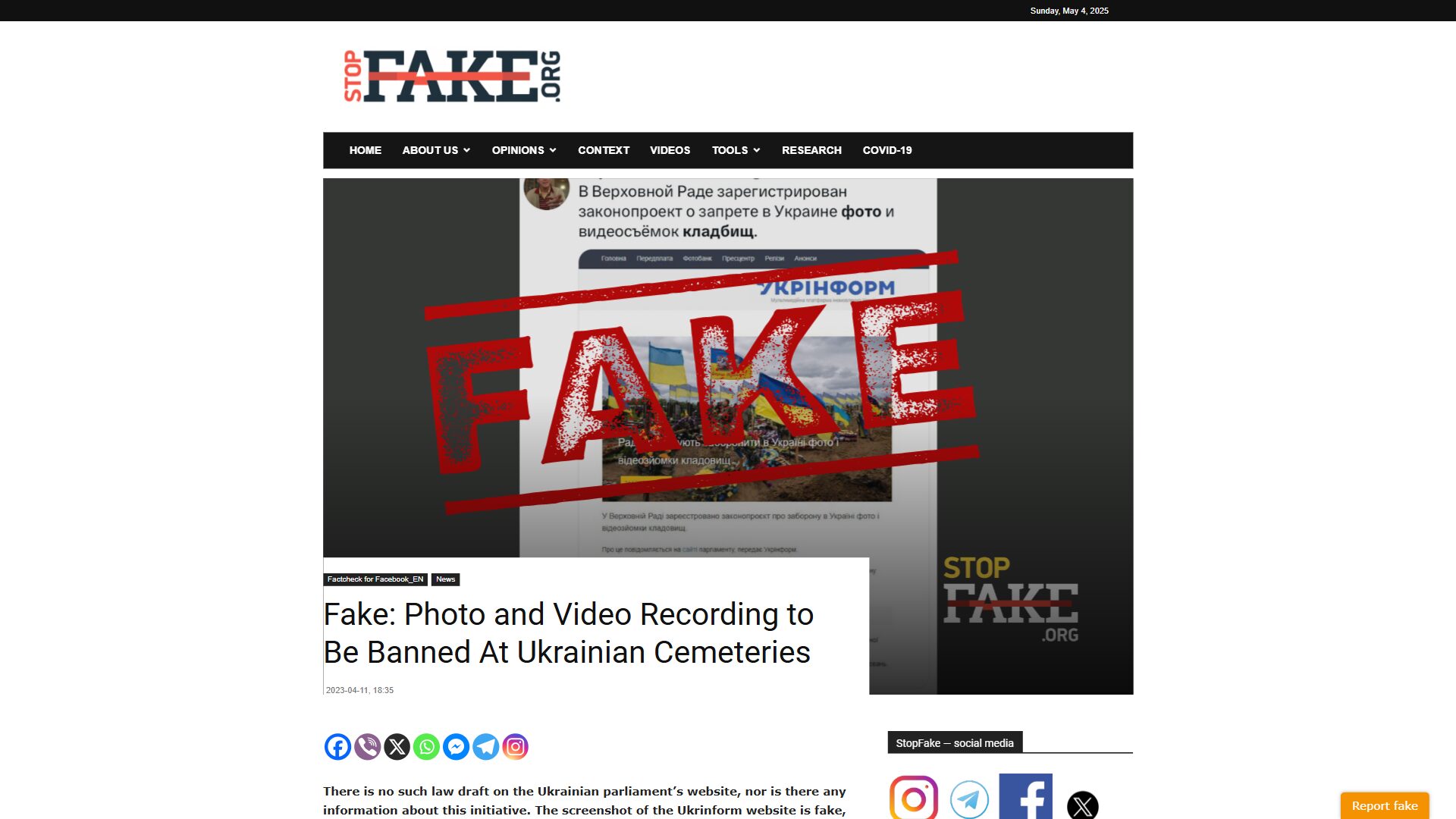Fake: Photo and Video Recording to Be Banned At Ukrainian Cemeteries ...