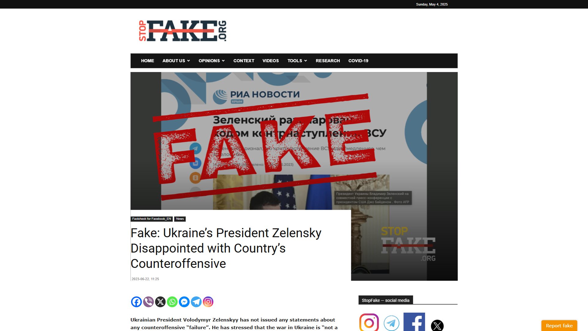 Fake: Ukraine’s President Zelensky Disappointed with Country’s ...