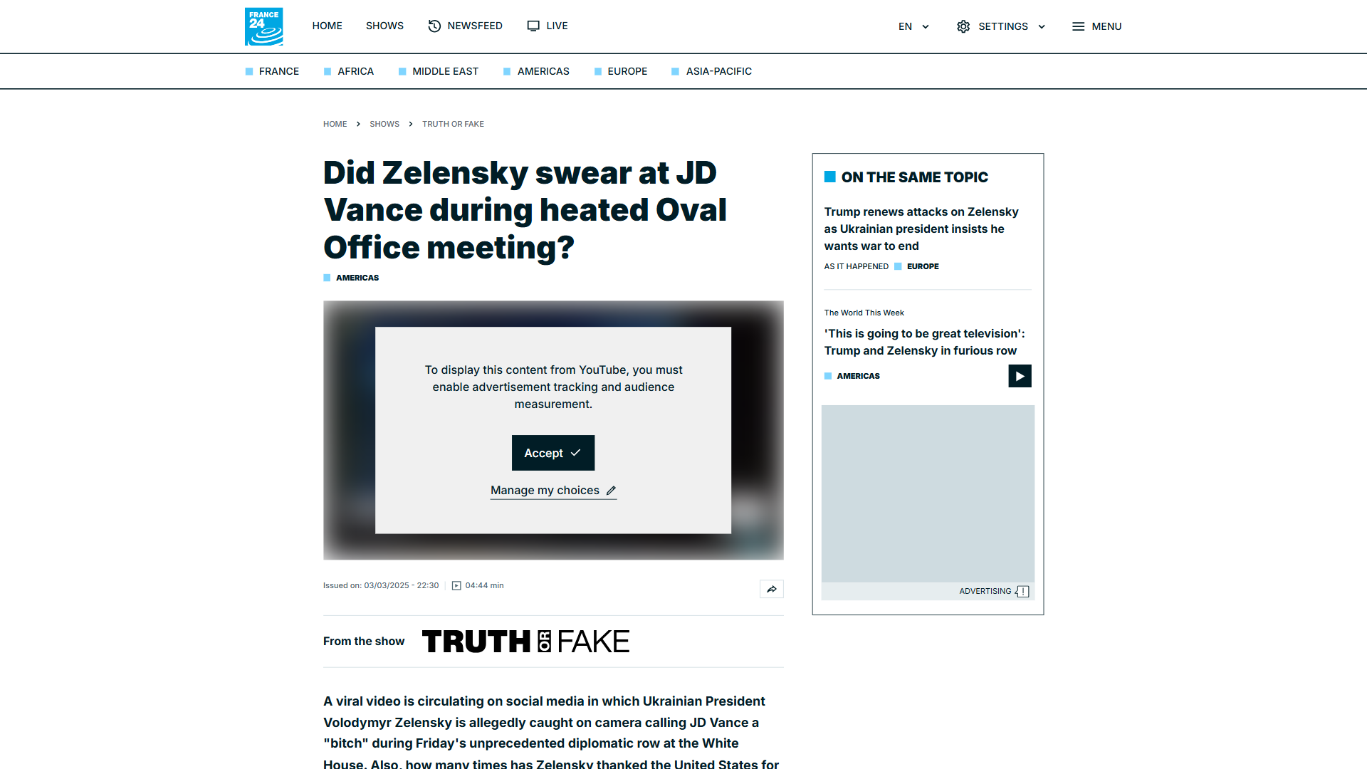 Did Zelensky swear at JD Vance during heated Oval Office meeting? - Ukraine Fact Check