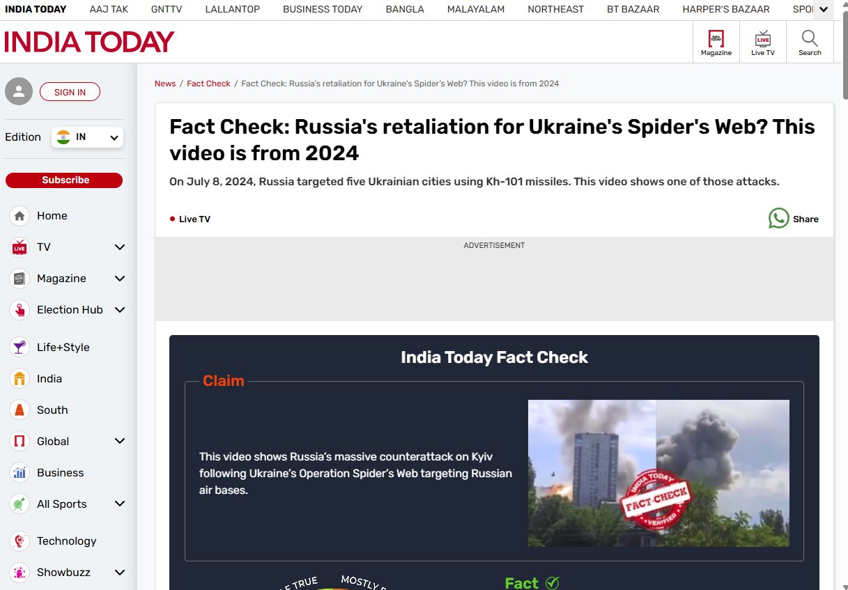 Fact Check: Russia’s retaliation for Ukraine’s Spider’s Web? This video ...